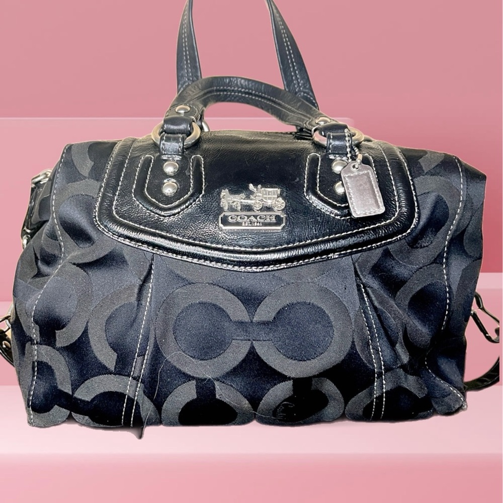 Coach Madison Audrey Op Art Sateen Satchel/Shoulder B… - Gem